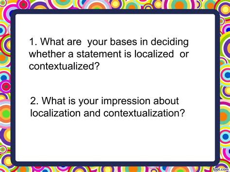 Contextualization And Localizationppt