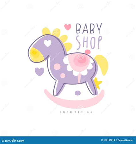 Het Het Embleemontwerp Van De Babywinkel Embleem Met Hobbelpaardstuk