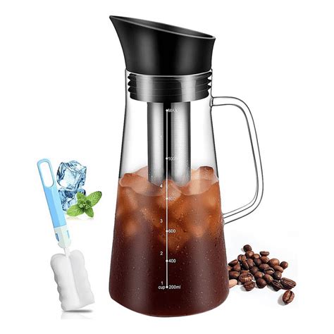 Cold Brew Coffee Maker Iced Maker Machine Tea Pitcher Glass And