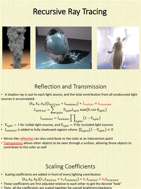 Class 06 Recursive Ray Tracing Pdf Reflection Physics Refraction