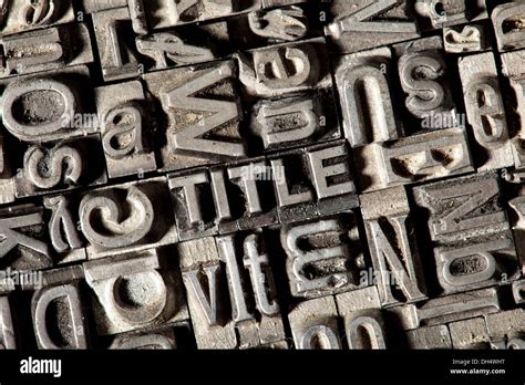 Old Lead Letters Forming The Word TITLE Stock Photo Alamy