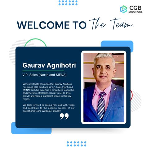 Cgb Solutions On Linkedin We Are Excited To Announce That Gaurav