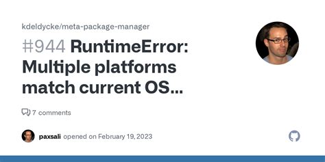 RuntimeError Multiple Platforms Match Current OS WSL Issue Kdeldycke Meta Package