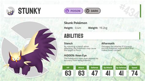 434 Stunky Pokecharms PokéDex