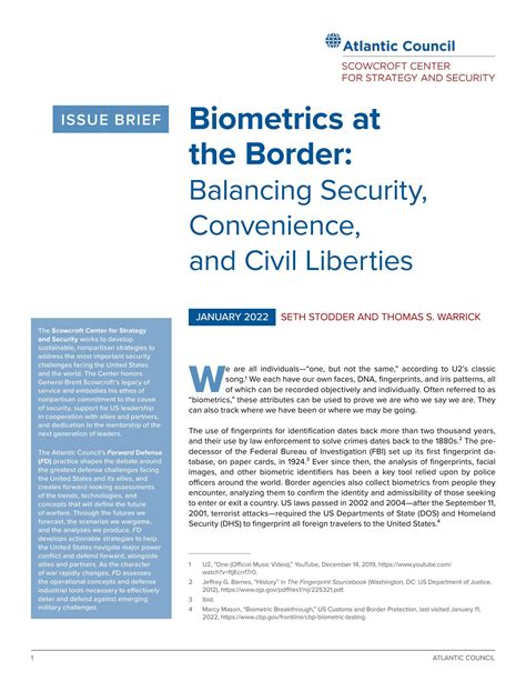 Biometrics At The Border Balancing Security Convenience And Civil Liberties By Atlantic