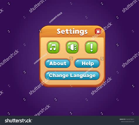 Game Ui Popup Setting Window Graphical Stock Vector Royalty Free