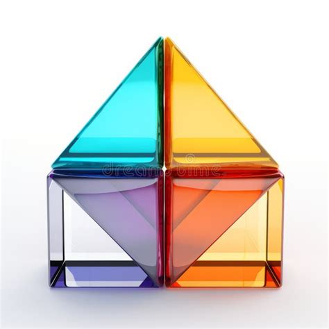 Mysterious Symbolism Colorful Glass Cubes In 3d By Norman Foster Stock Illustration