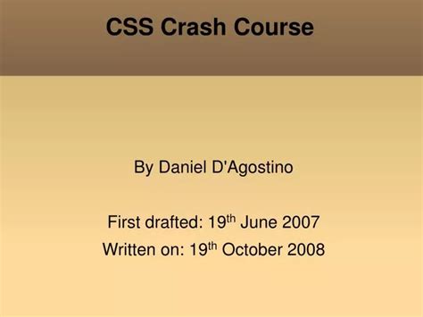 ppt css crash course powerpoint presentation free download id 5951558