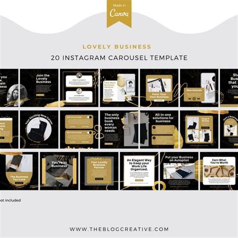 Black And Gold Instagram Carousel In 2024 Instagram Branding Social