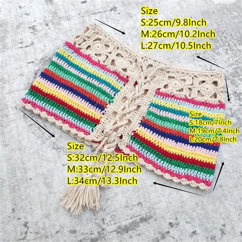 Handmade Crochet Bikini Beach Granny Square Mini Skirt Shell Swimming