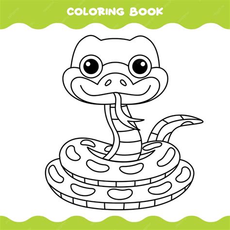 Premium Vector Coloring Page With Cartoon Snake