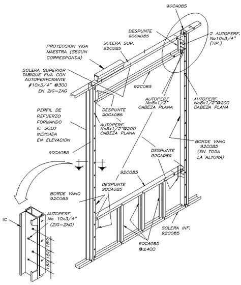 Fixed Partition With Self Drilling Dwg Autocad File Cadbull