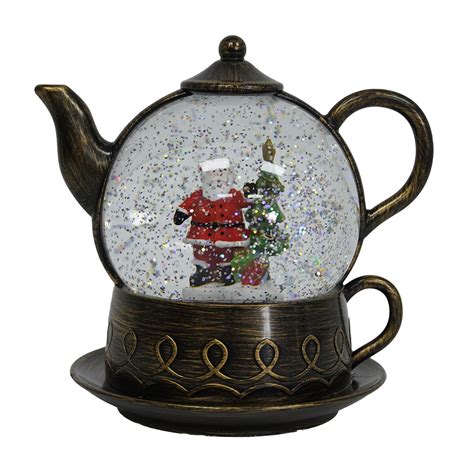 China LED light-up teapot Santa Christmas tree Scene glitter swirling ...