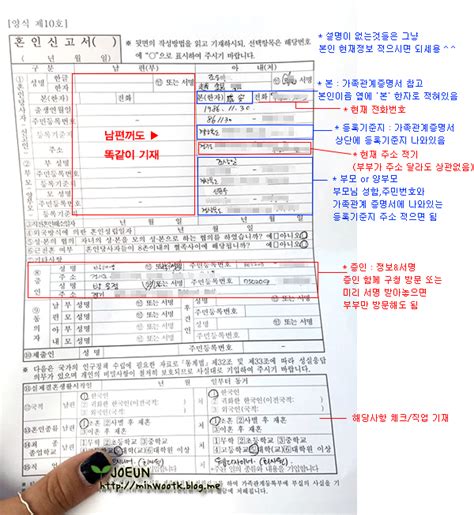혼인신고서 양식출력혼인신고서 작성방법 네이버 블로그