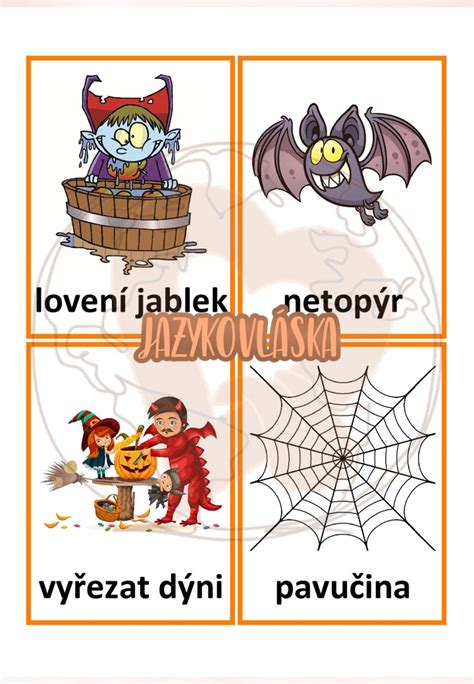 Halloween demonstrační karty Český jazyk UčiteléUčitelům cz
