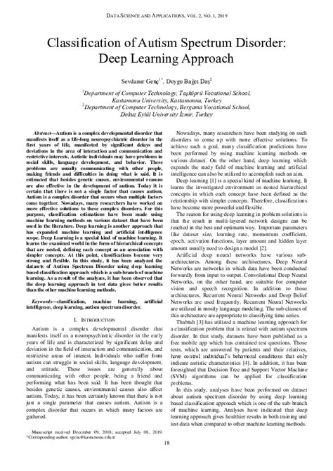 Pdf Classification Of Autism Spectrum Disorder Deep Learning Approach
