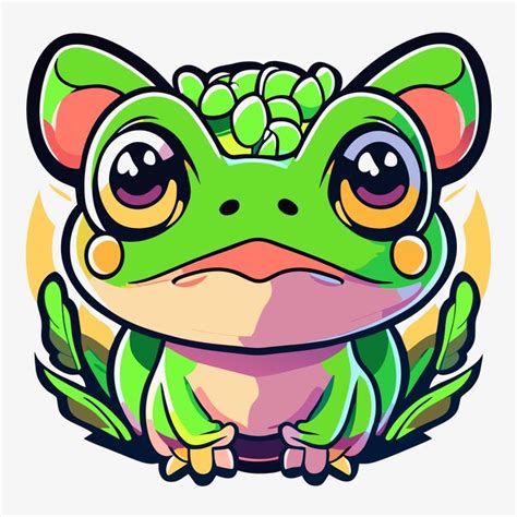 Premium Vector A Green Frog On White Background
