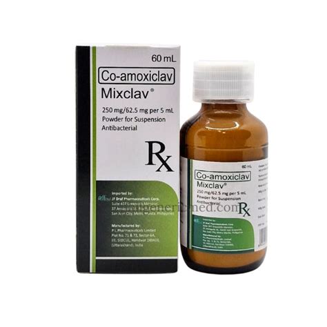 Co Amoxiclav 3125mg Per 5ml60ml Syrup Philippine Generic Medicines