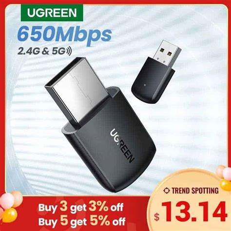 UGREEN Wifi Adapter Dual Band 650Mbps - Promotop