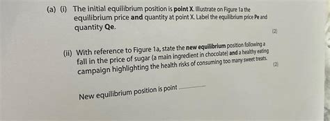 Solved A I The Initial Equilibrium Position Is Point X Chegg Com