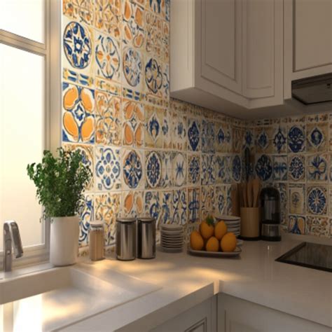 Bohemian Ceramic Moroccan Kitchen Tile Design