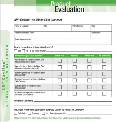 Free Sample Product Evaluation Templates In Pdf Ms Word Excel