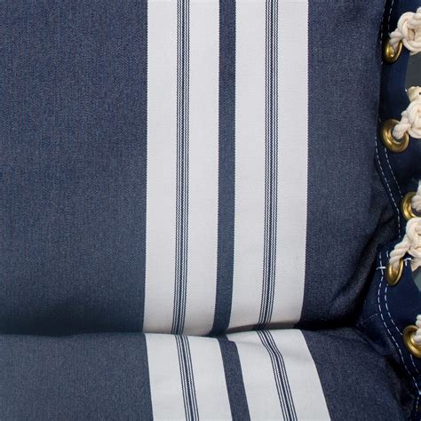 Sunbrella Cushioned Single Swing Navy Stripe Snvst Pawleys Island