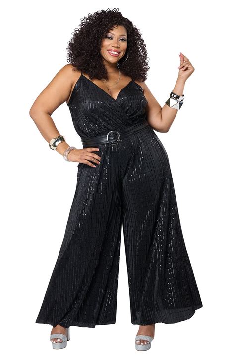 Lets Dance Disco Jumpsuit Plus Size Costume
