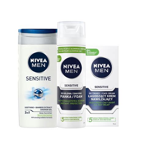 NIVEA MEN Sensitive Żel pod prysznic pianka krem 12171110098