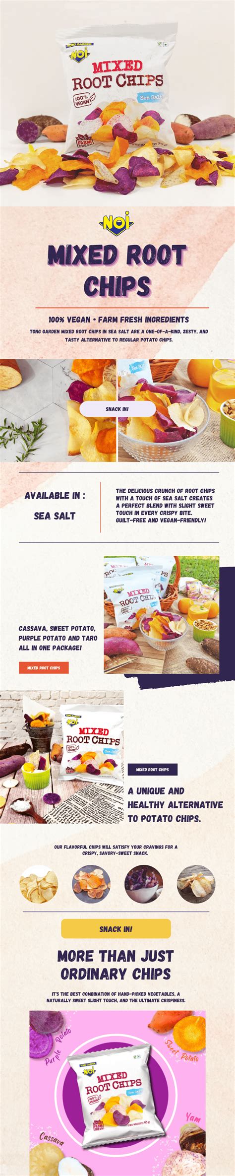 Tong Garden Noi Sea Salt Mixed Root Chips 30g Online Tong Garden