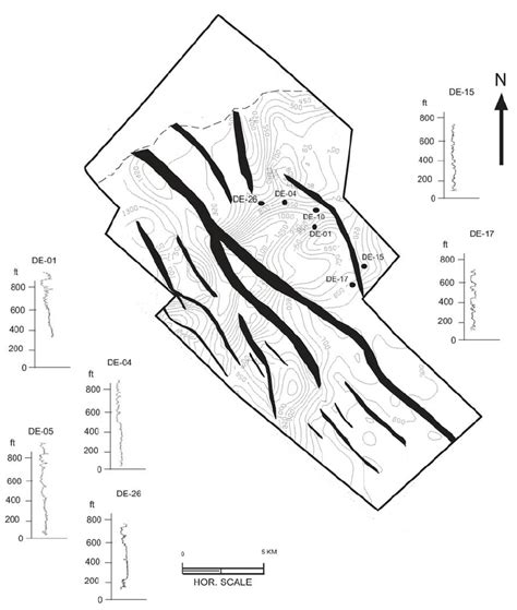isolith map between sequence boundary 4 and intra sequence surface 4