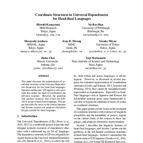 Coordinate Structures In Universal Dependencies For Head Final