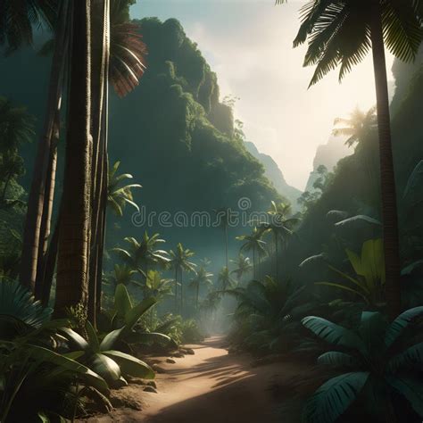 Green Jungle Ai Generatet Stock Illustration Illustration Of Untoucht