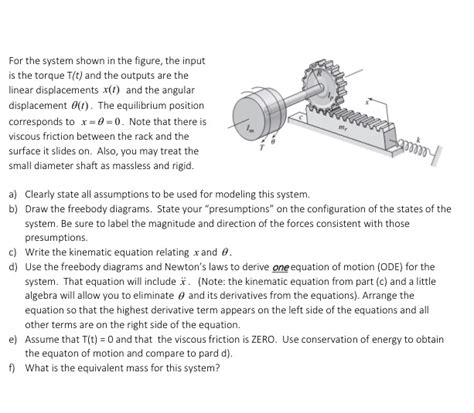 solved for the system shown in the figure the input is the