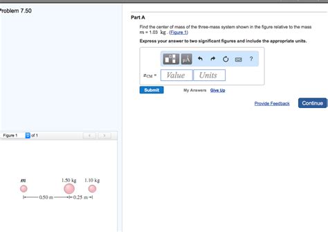 Solved Find The Center Of Mass Of The Three Mass System