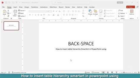 how to insert table hierarchy smartart in powerpoint using youtube