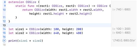 Swift5 演算子の定義・機能追加を行う Cgsizeで四則演算を行う例 Joyplotドキュメント