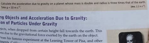 Calculate The Acceleration Due To Gravity On A Planet Whose Mass Is Doubl