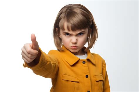Premium Photo Portrait Of Angry Girl Showing Obscene Gesture While