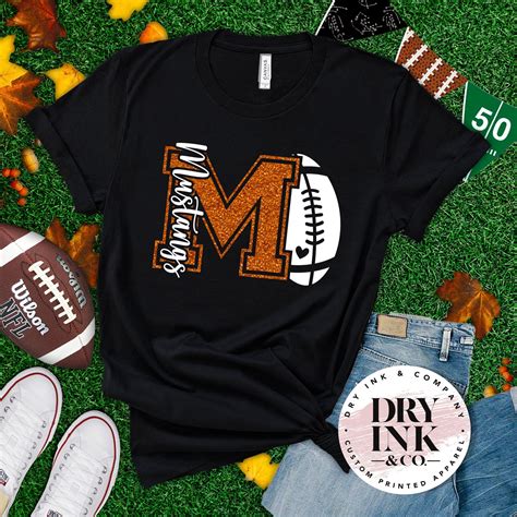 Personalized Football Tshirt With Glitter Team Name On Ladies Relaxed