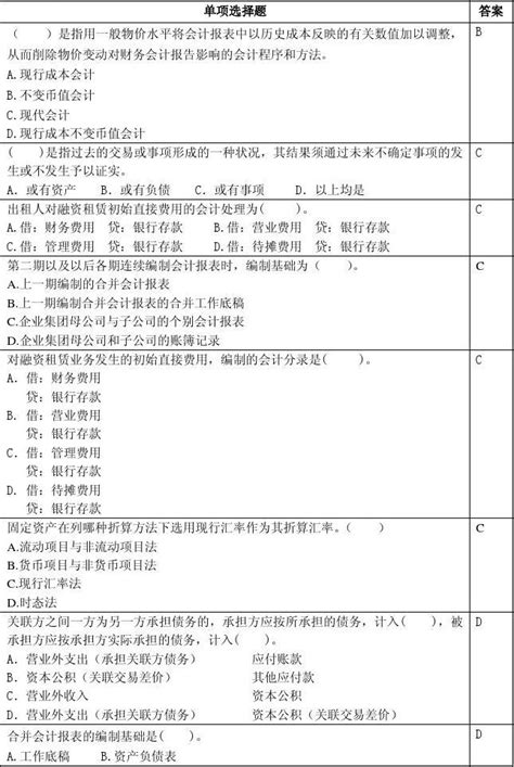 高级财务会计复习思考题 word文档在线阅读与下载 文档网
