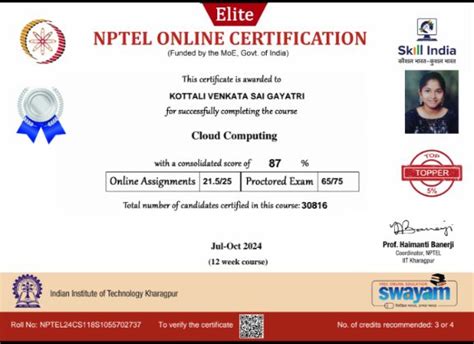 sai gayatri kottali on linkedin nptel cloudcomputing