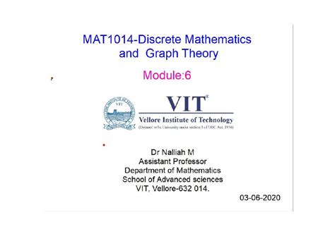 17 Graph Theory 21 03 2023 Discrete Mathematics And Graph Theory