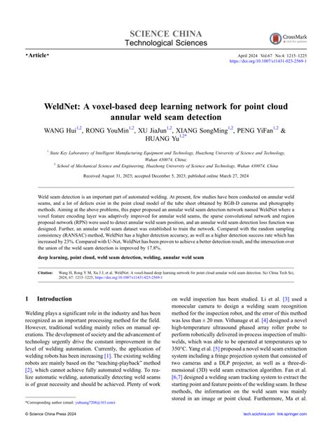 Pdf Weldnet A Voxel Based Deep Learning Network For Point Cloud Annular Weld Seam Detection