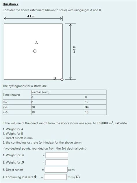 Solved Question Consider The Above Catchment Drawn To Chegg