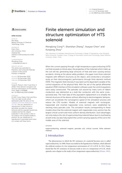 pdf finite element simulation and structure optimization of hts solenoid