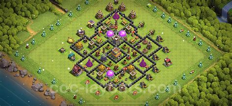 Лучшая Расстановка базы ТХ 8 Анти ВСЕ Скопировать Гибридные Clash Of