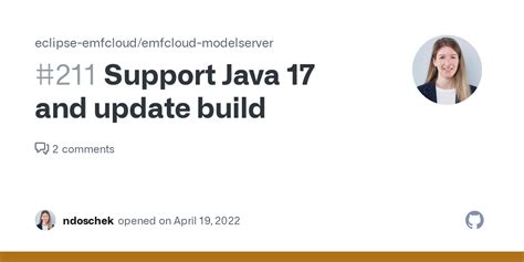 Support Java And Update Build Issue Eclipse Emfcloud Emfcloud Modelserver GitHub