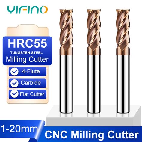 YIFINO Fraise En Bout Plate HRC55 Acier Au Tungst Ne Rev Tement En