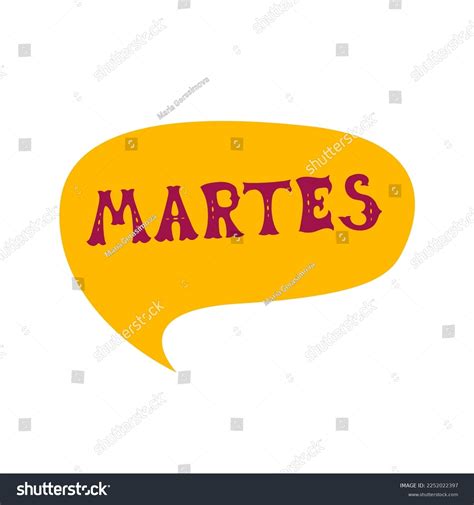 English Translation Tuesday Week Day Name Stock Vector Royalty Free